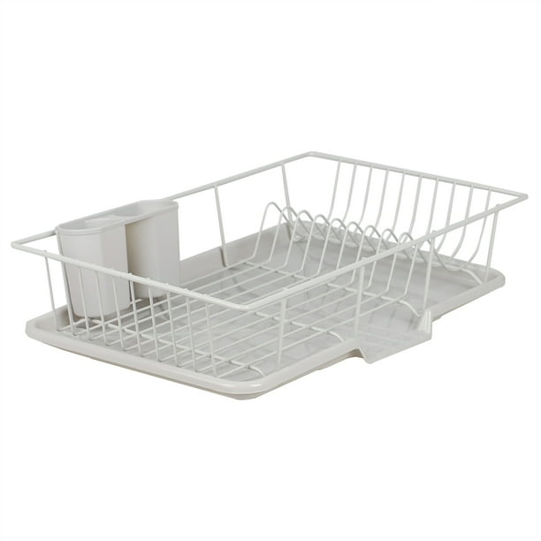 Home Basics 3-Piece Dish Drainer - Walmart.com Home Basics 3-Piece Dish Drainer - Walmart.com