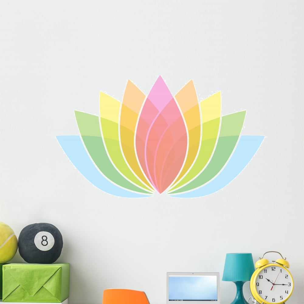 Colorful Pastel Lotus Flower Wall Decal Wallmonkeys Peel and Stick ...