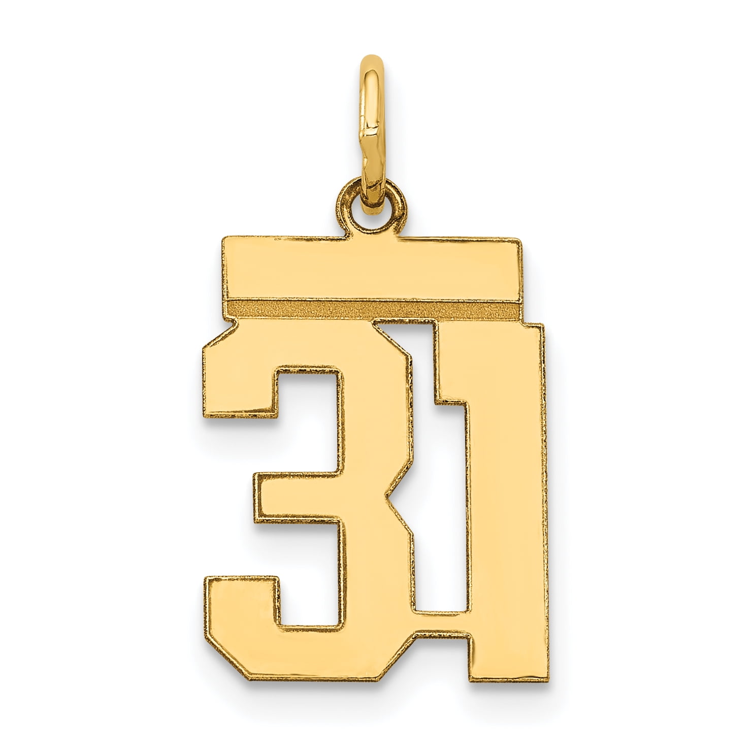 14k Yellow Gold Small Number 31 Charm Necklace Pendant Charms Fine ...