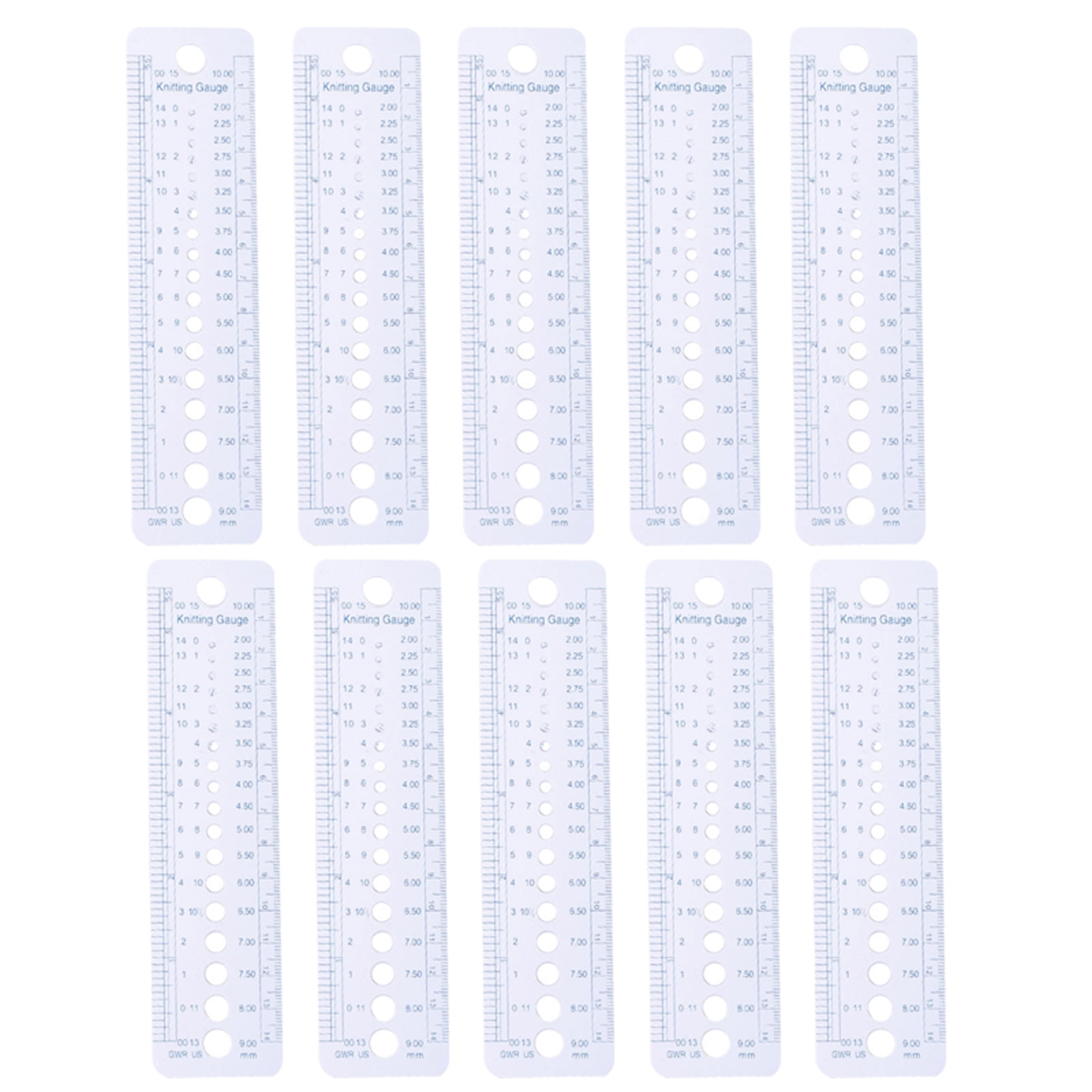 Farfi 10Pcs Plastic Rulers with Holes Shatterproof DIY Sweater Sewing ...