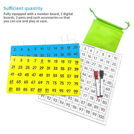 Double-sided Magnetic Hundred Number Board Educational Learning Hundred ...