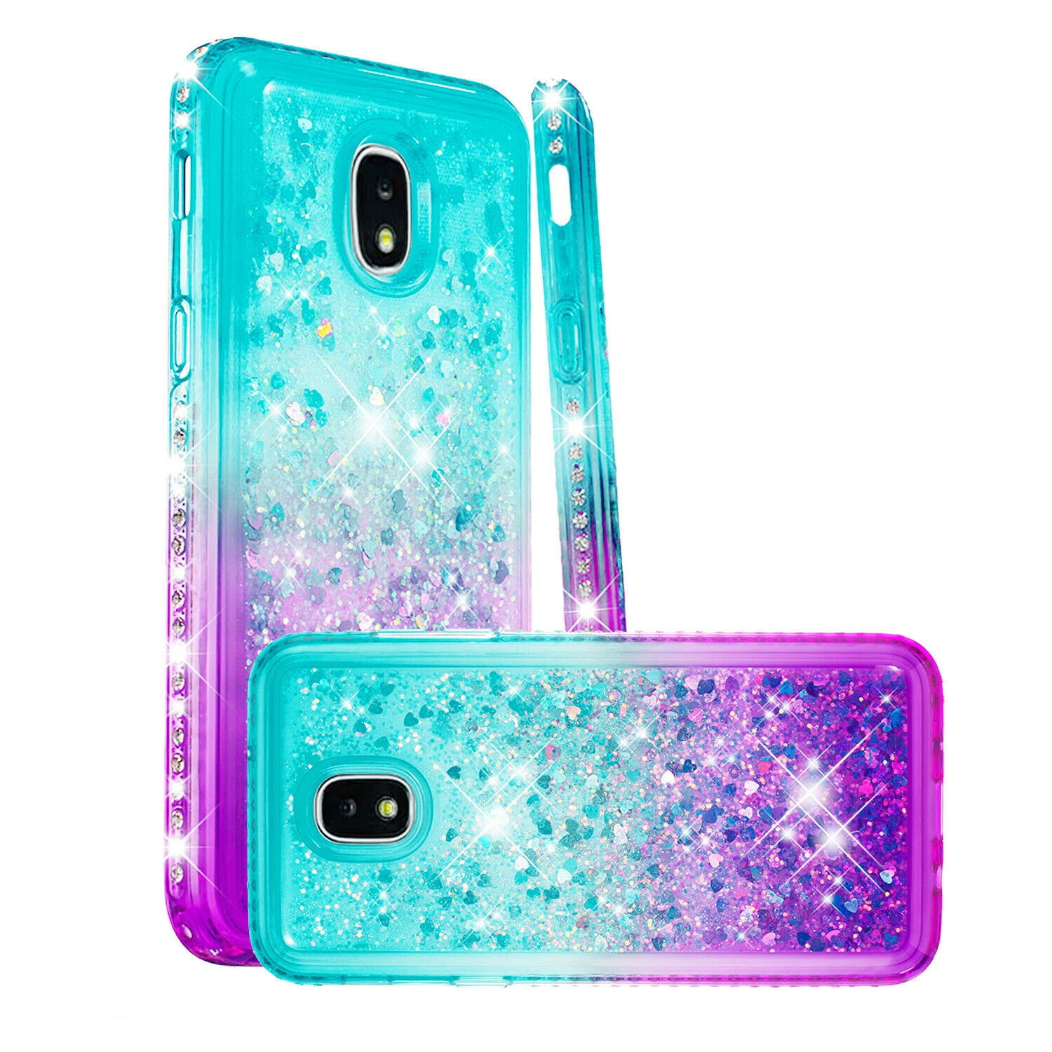 FIEWESEY for Samsung Galaxy J3 Case,Liquid Glitter Diamond Quicksand ...