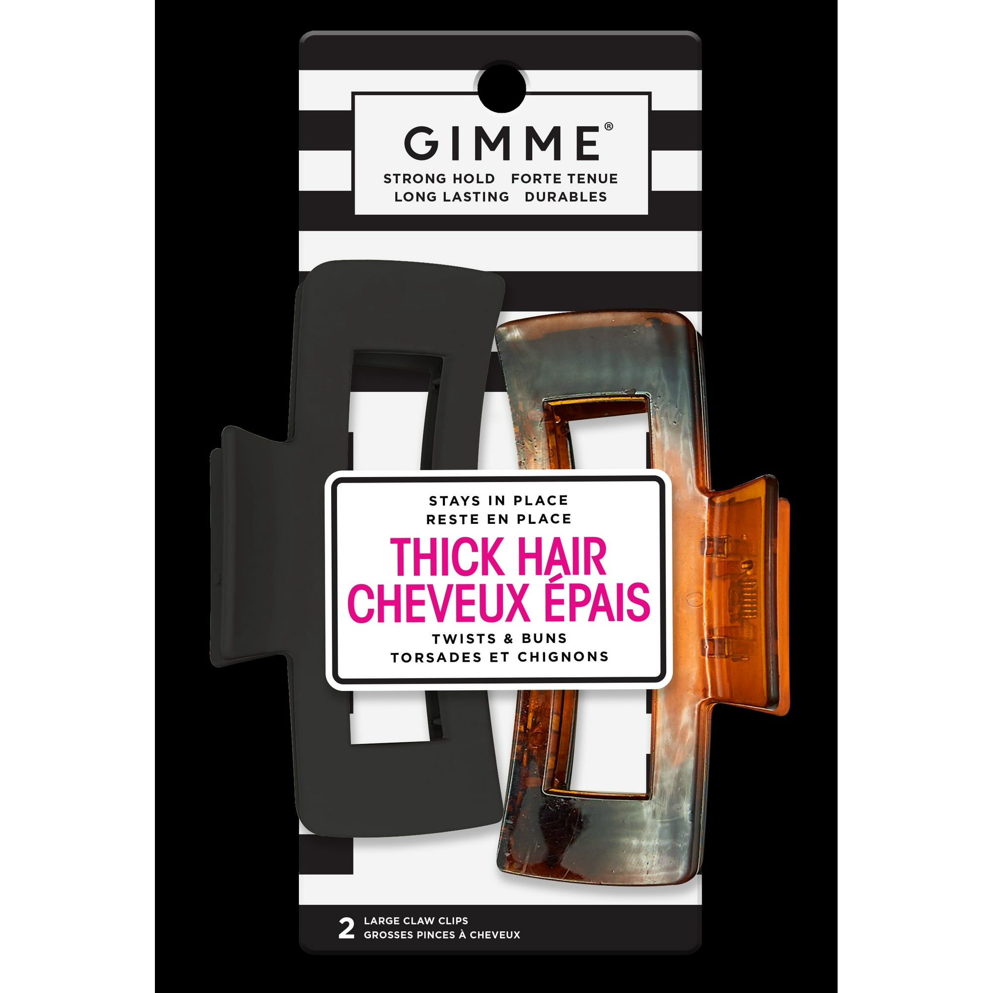 Click here for Gimme Rectangle Claw Clips  Black & Tortoise  2 Ct... prices