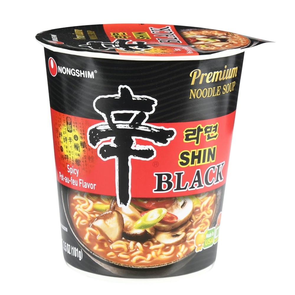 Nongshim Shin Black Spicy Beef And Bone Broth Ramyun Premium Ramen Noodle Soup Cup 35oz X 1