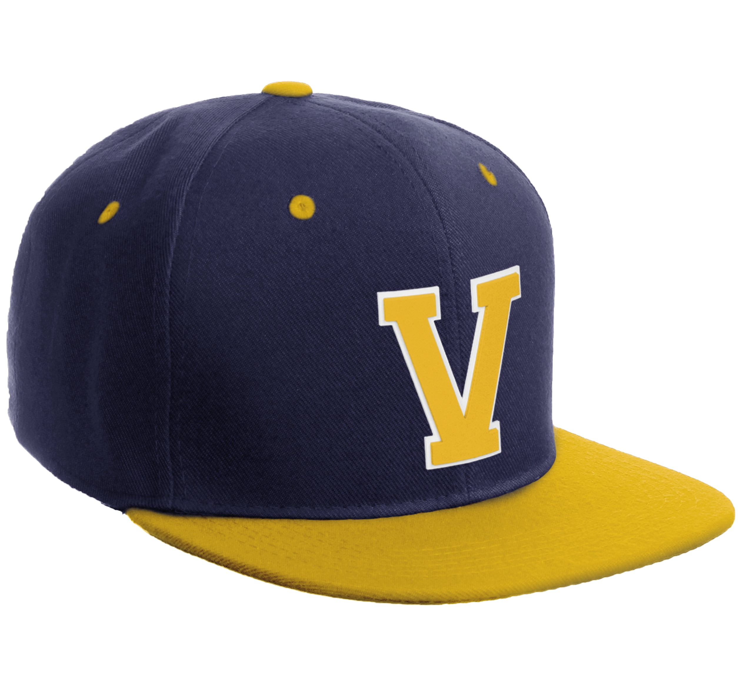 Daxton Classic Snapback Hat Custom A to Z Initial Varsity Letters, Navy ...