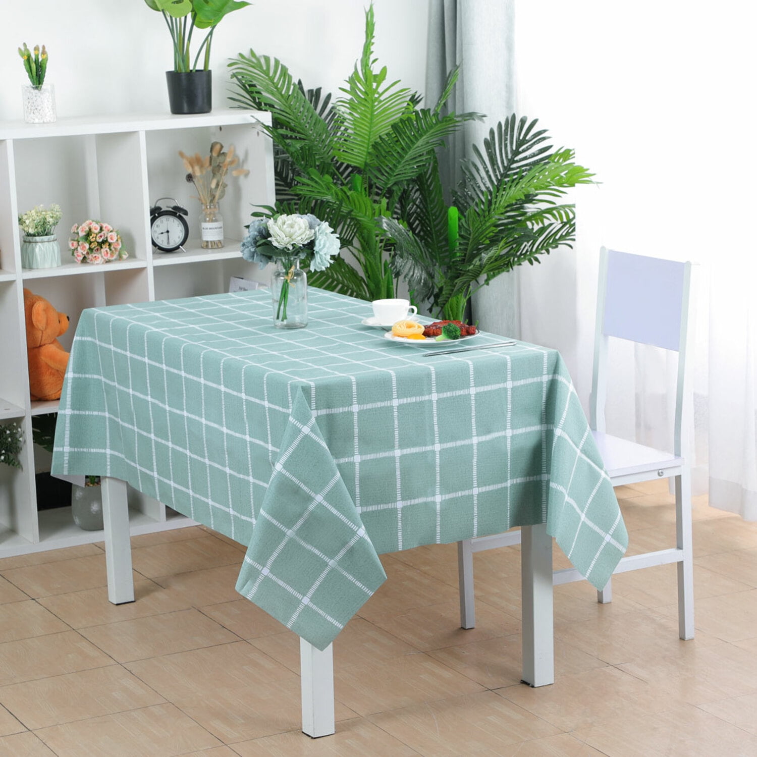 PiccoCasa Kitchen Tablecloths Plaid Pattern PVC Table Cloth 54"x79 ...