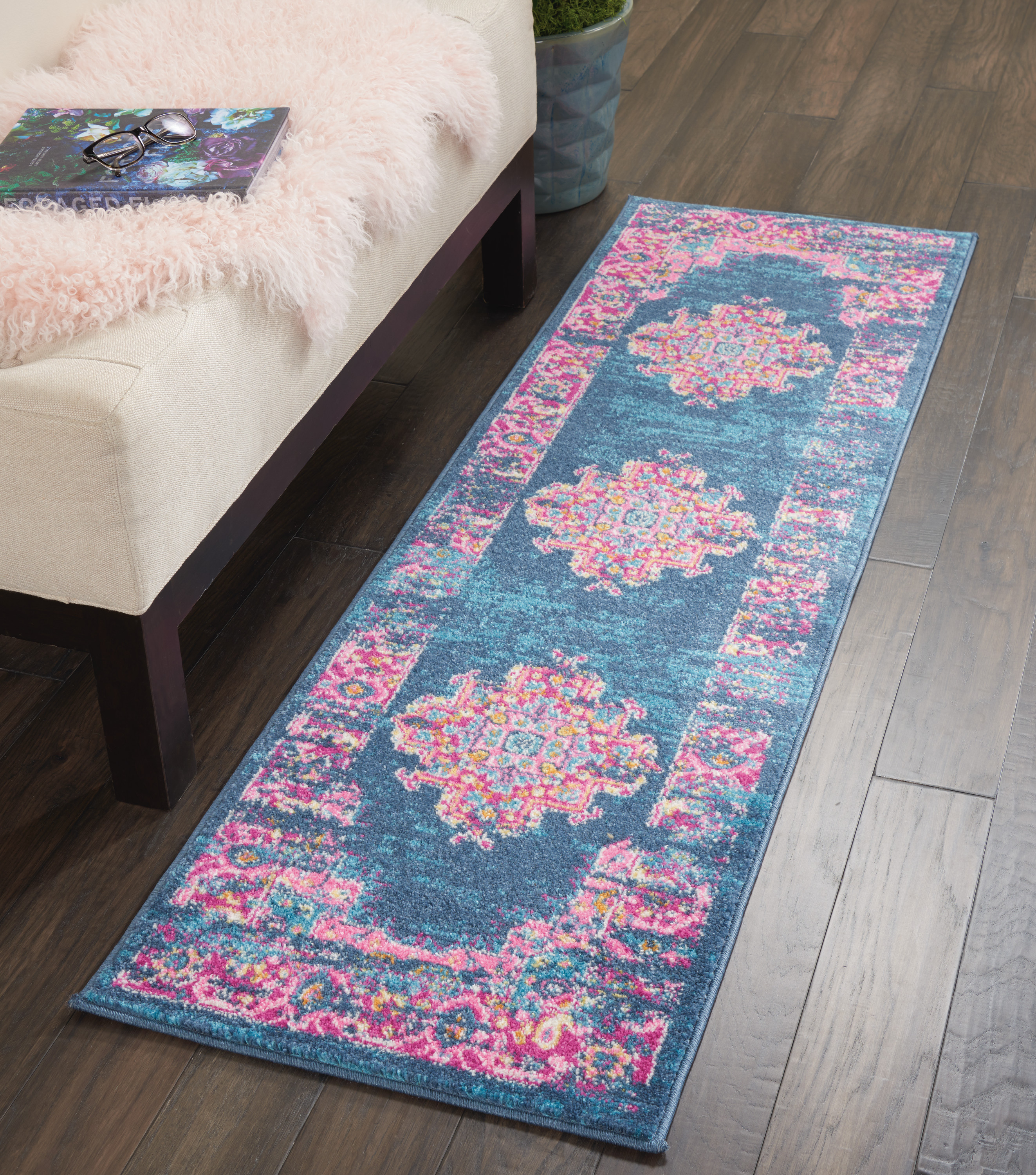 Nourison Passion Bohemian Blue 1'10" x 6' Area Rug, (2x6) - Walmart.com