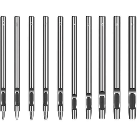 10 Pieces, Leather Hole Punch, Awl, Leather Hollow Punch, Round Steel ...