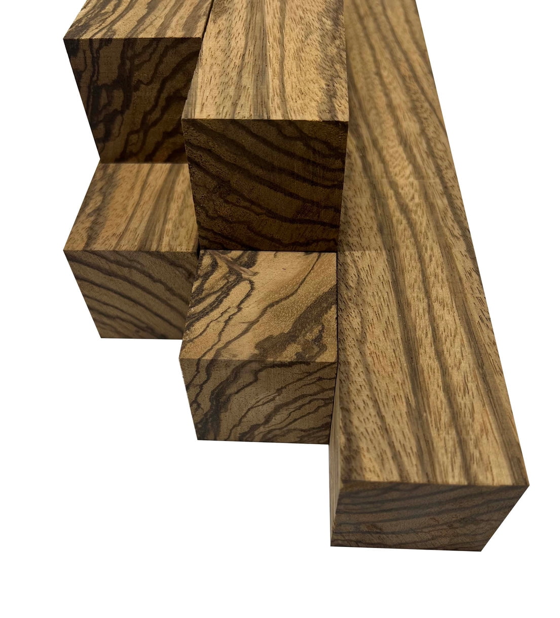 Turning Blanks Combo 2" x 2" (5 Piece ) - Zebrawood | Turning Wood ...