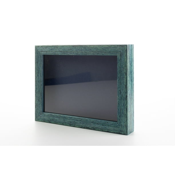 8x10 Shadow Box Frame Farm Blue Real Wood with a Navy Acid-Free Backing ...