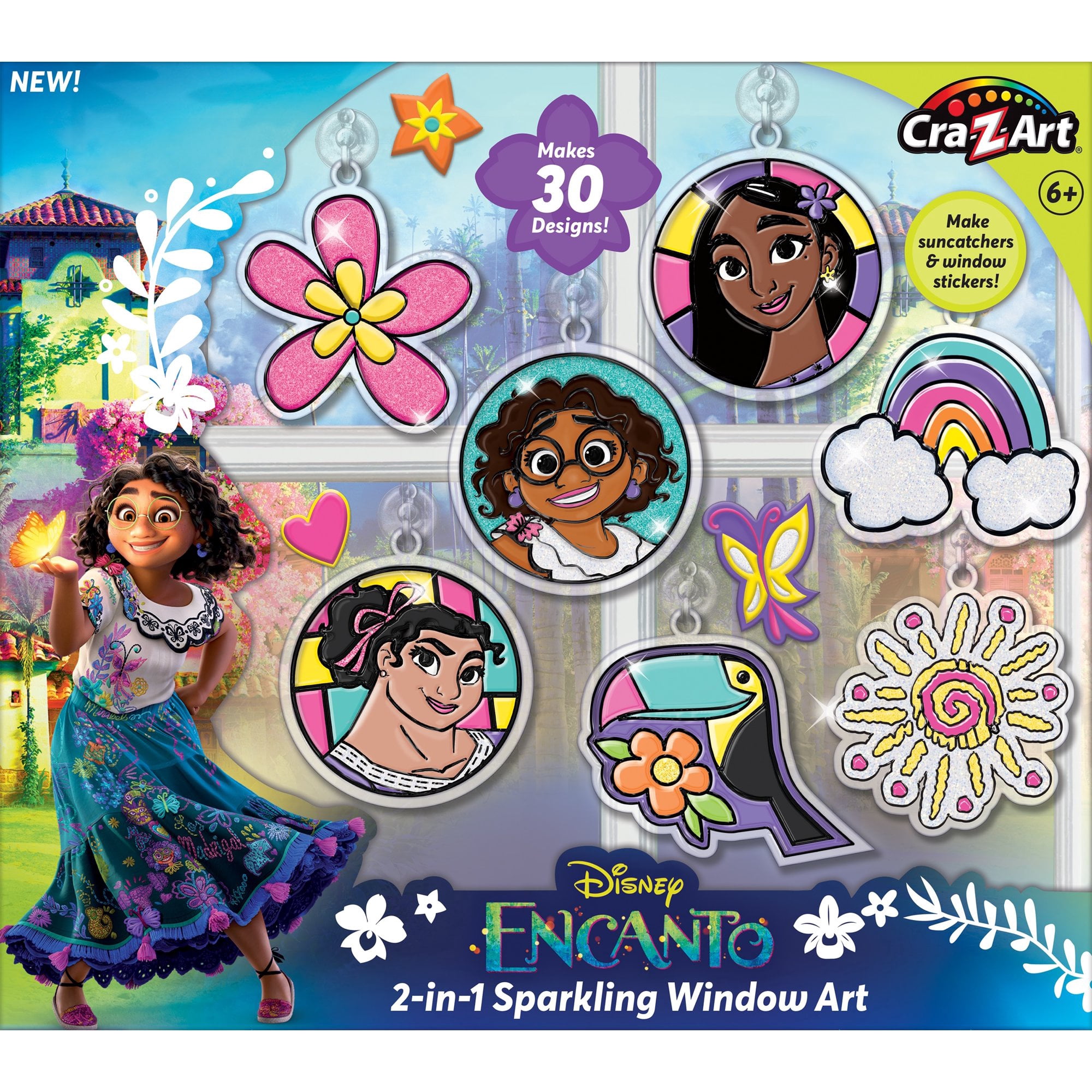 Disney Encanto Multicolor Sparkling Window Art Craft Kit, Unisex Child ...