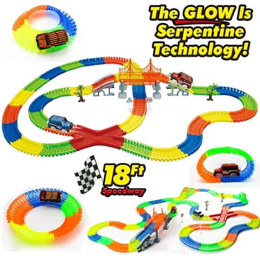 Magic Tracks Mega Set with 18ft Racetrack with 2 Race Cars As Seen on ...