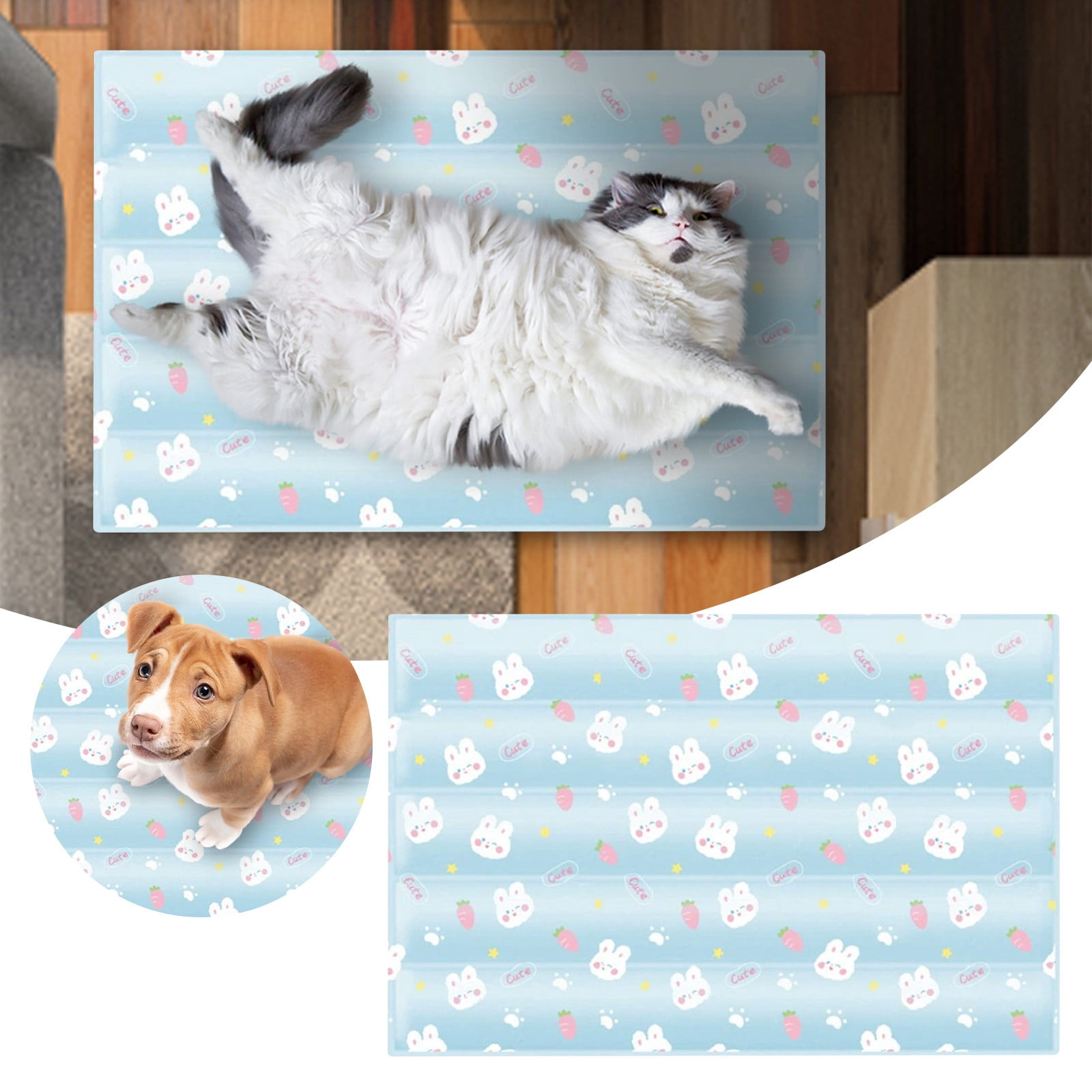 TIELUTT Pet Mat for Dogs Cats Summer Ice Pad Indoor Comfort Durable Pet ...
