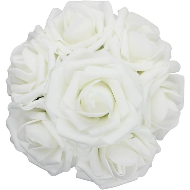 Nvzi 50pcs Artificial Flower，Real Touch Artificial Foam Roses ...