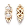 10Set Brass Micro Pave Clear Cubic Zirconia Fishhook Clasps with Shell ...