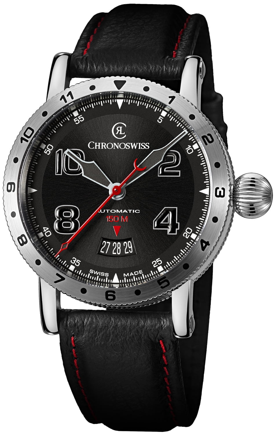 Chronoswiss Timemaster 150 Automatic Steel Mens Strap Watch Date CH ...