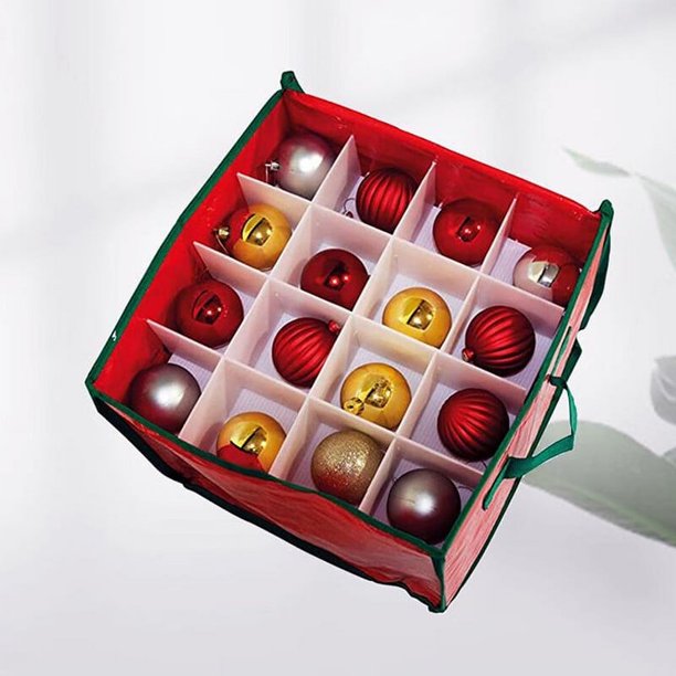 POINTERTECK 64 Grids Christmas Ornament Storage Box Preserve Case ...