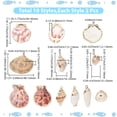 20Pcs 10 Styles Electroplated Mixed Shell Pendants Shell Shape Charms ...