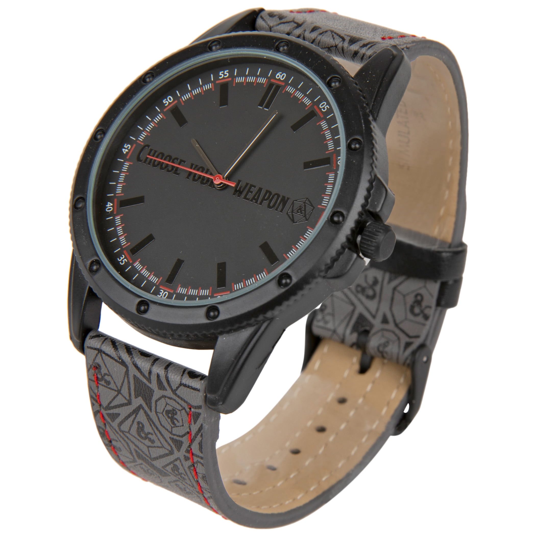 Dungeons and Dragons Analog Watch Face with Symbol Pattern Wrist Band ...