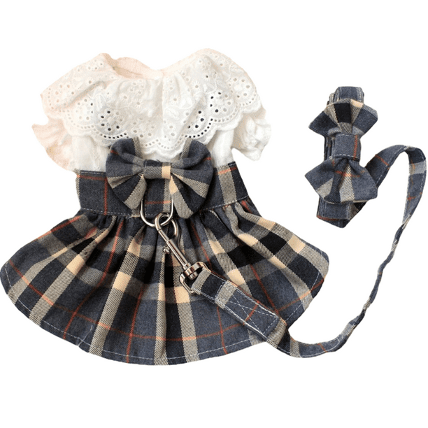 Summer Dog Harness Dress Pet Clothes for Small Cats Dogs Puppy Skirt ...