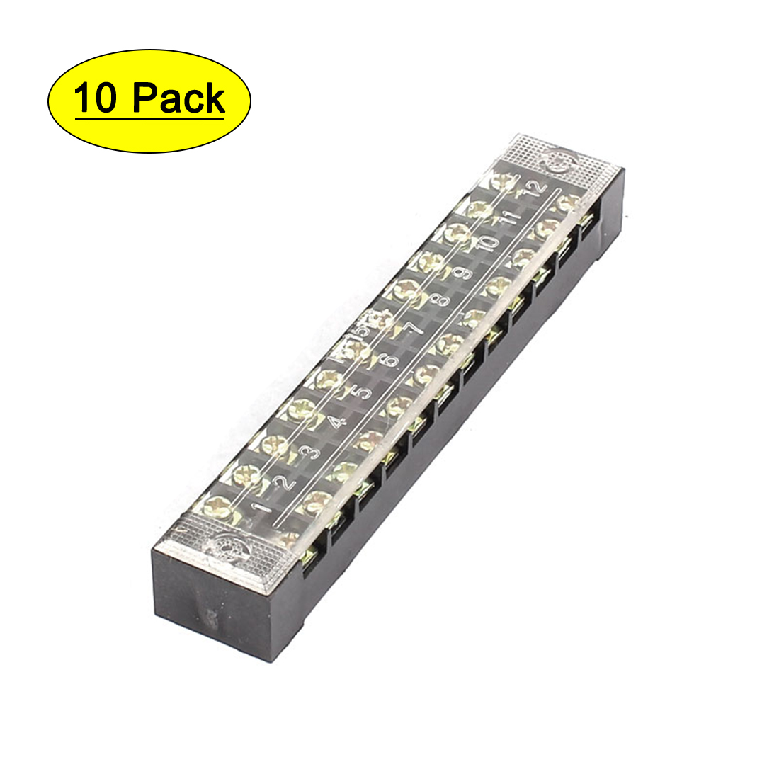 10 Pcs 600V 15A 12P Screw Electric Barrier Terminal Block Strip Cable ...
