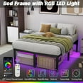 Bed Frame Platform Bed Frame Size with Lights 14" Bed Frame Lights with ...