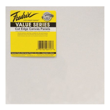 Fredrix Value Series Cut Edge Canvas Panel, 8 in Square, White, Pack of ...