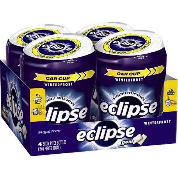 Eclipse Sugar Free Gum, Mint, 60 Piece Big E Bottle (InnerPack of 4 ...