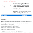 Rack and Pinion Hydraulic Transfer Tubing Assembly - Compatible with ...