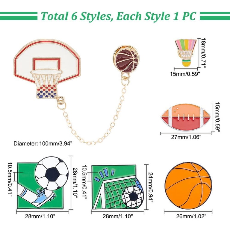 Enamel Sports Lapel Pins Cute Sports Enamel Pins Set - Basketball ...
