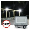 100W LED Floodlights Human Body Sensor Induction Flood Lights Spot ...