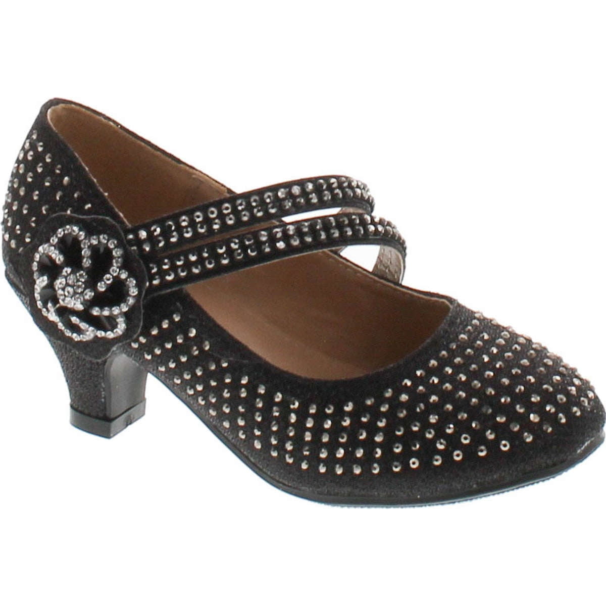 LINK JUSTICE-06 Children Girl Comfort Rhinestone Ankle Strap Kitten ...