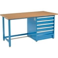 Global Industrial 72"W x 30"D Modular Workbench with 5 Drawers, Shop ...