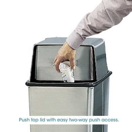 Stainless Steel Trash Can, Push Top Lid for 36 Gallon Base - Walmart ...