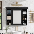 TheEshow Modern Medicine Cabinet Wall Mounted Mirror Door Black 35'' x ...