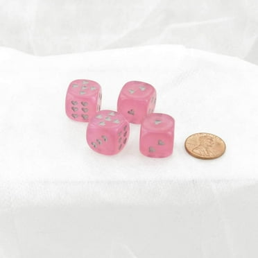 Pink Opaque Dice with Black Pips D6 16mm (5/8in) Pack of 6 Koplow Games ...