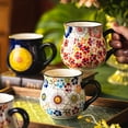 Flower Pottery Mugs Handmade, Ceramic 15oz Coffee Cup, Red - Walmart.com