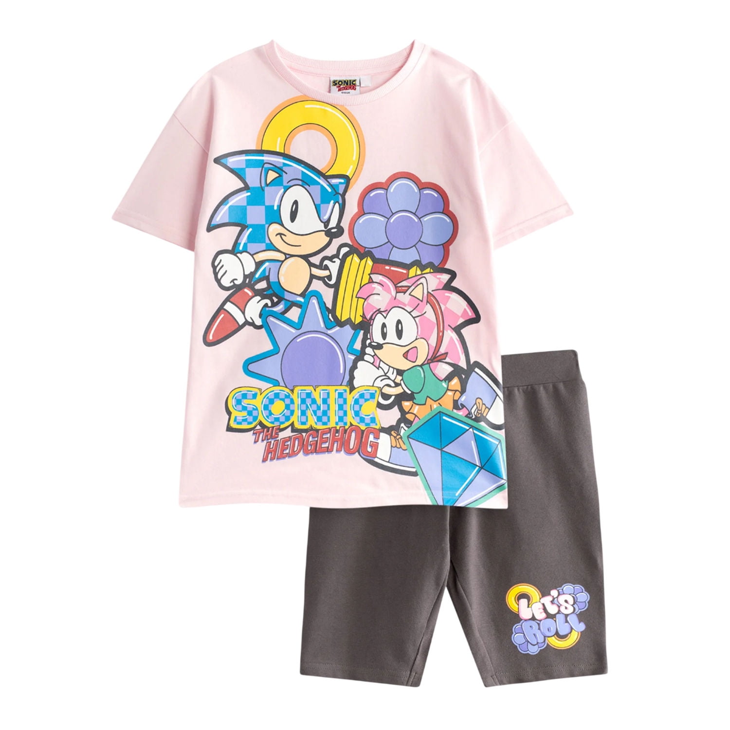 Click here for Sonic The Hedgehog Girls Diamond T-Shirt & Shorts... prices