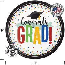 Caltero 50 PCS Graduation Paper Plates, 10 x 12 Inch Graduation Plates ...