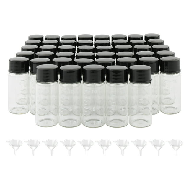 45Pcs Glass Thread Bottles 10ml/ 0.3oz Clear Glass Sample Sampling ...
