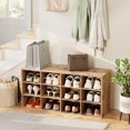12-Cubby Shoe Rack, 3-Tier Wood Organizer, Multifunctional Organizer ...