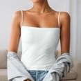 3 Pack Womens Cami Tank Tops Double Lined Spaghetti Strap Square Neck ...