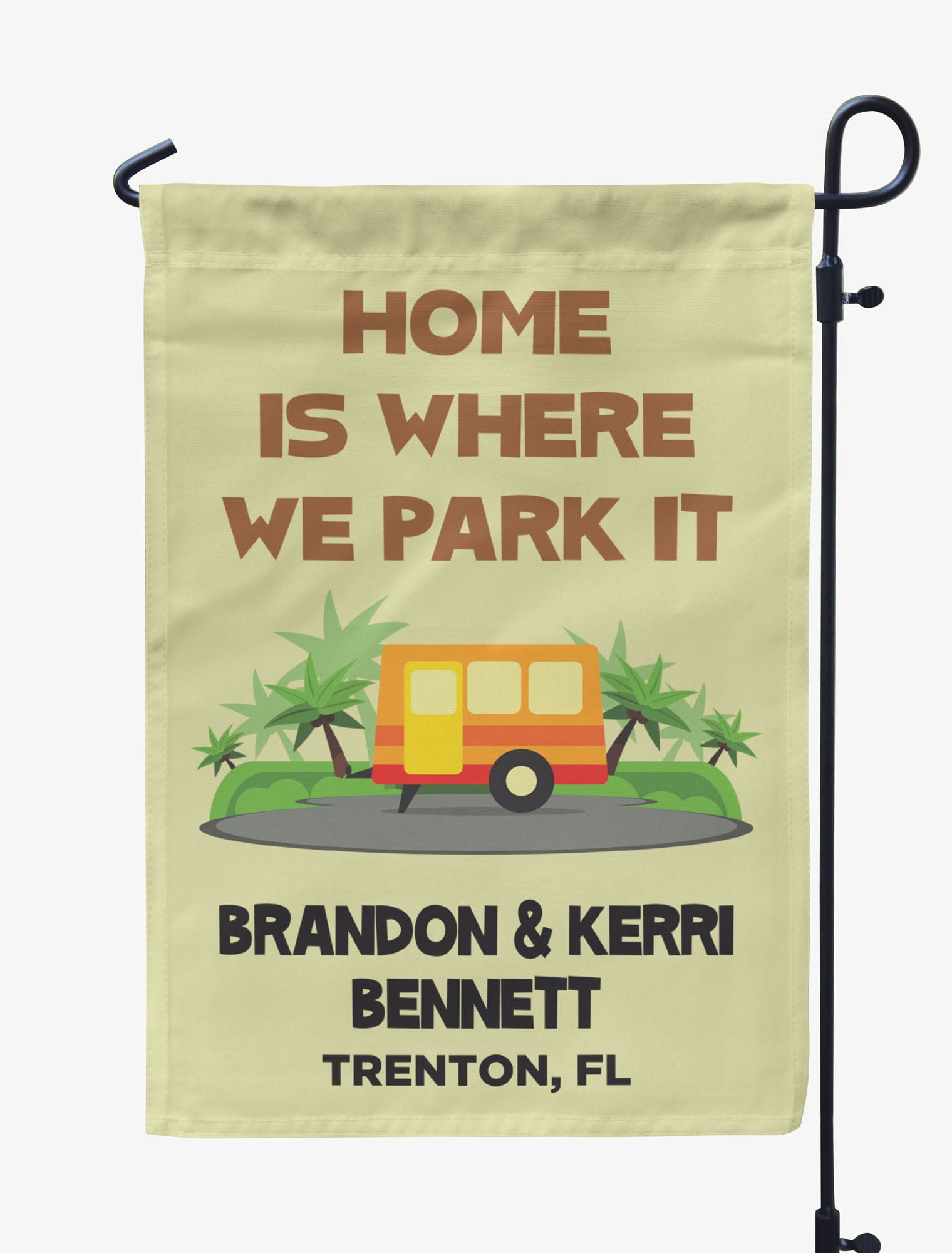Printtoo Tan Home Is Where We Park It Motorhome CampingFlagCustom ...