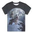 Byoo Toddler Boys Wolf Print T Shirt Crew Neck Short Sleeve Casual Tee ...