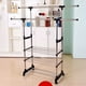 Ktaxon Portable Double Rolling Rail Adjustable Clothes Garment Rack ...