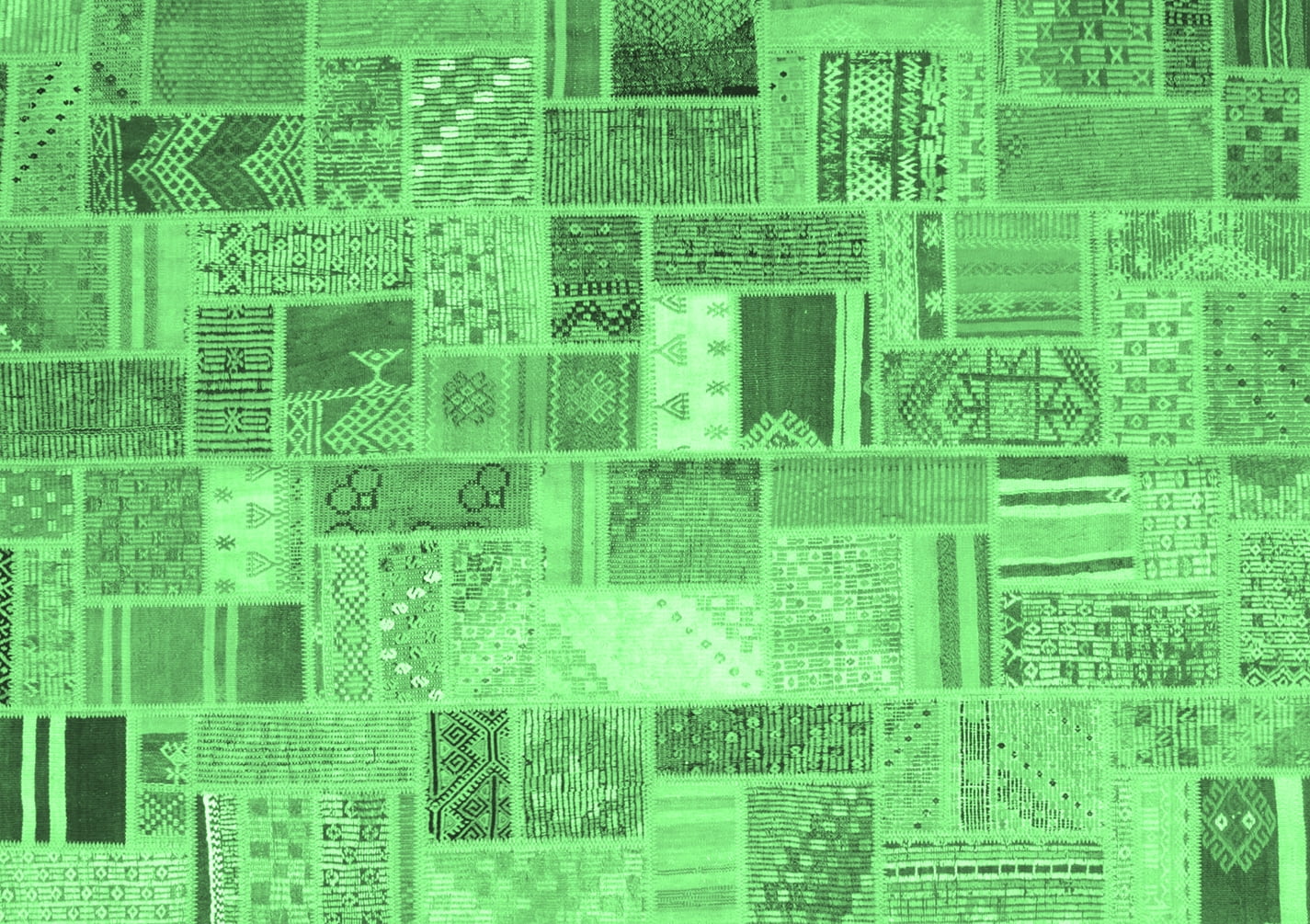 Ahgly Company Indoor Rectangle Abstract Emerald Green Contemporary Area ...