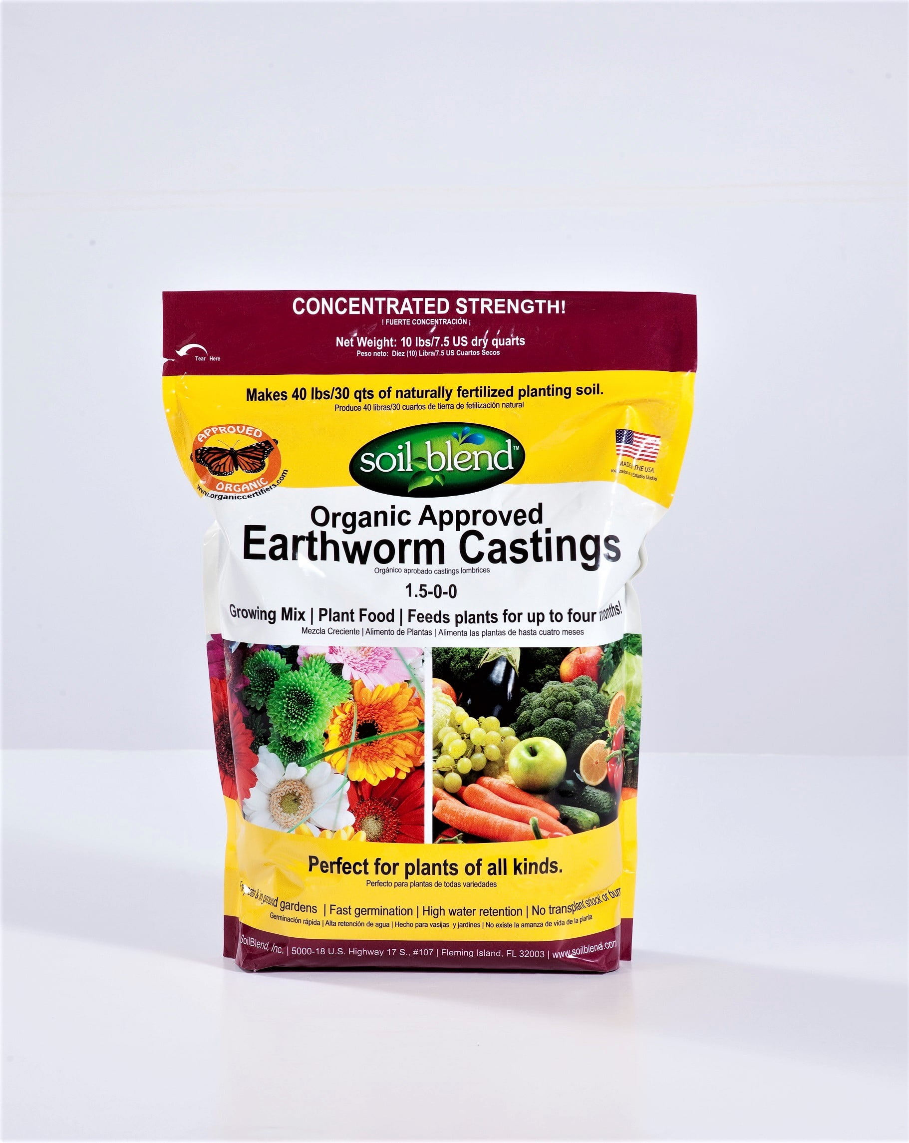 Soil Blend Worm Castings, Organic Fertilizer Plant Food. 10 Lb. Bag ...