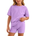 Lumosvexa Girls Outfits Sets, Short Sleeve Tee and Skinny Fit Shorts ...