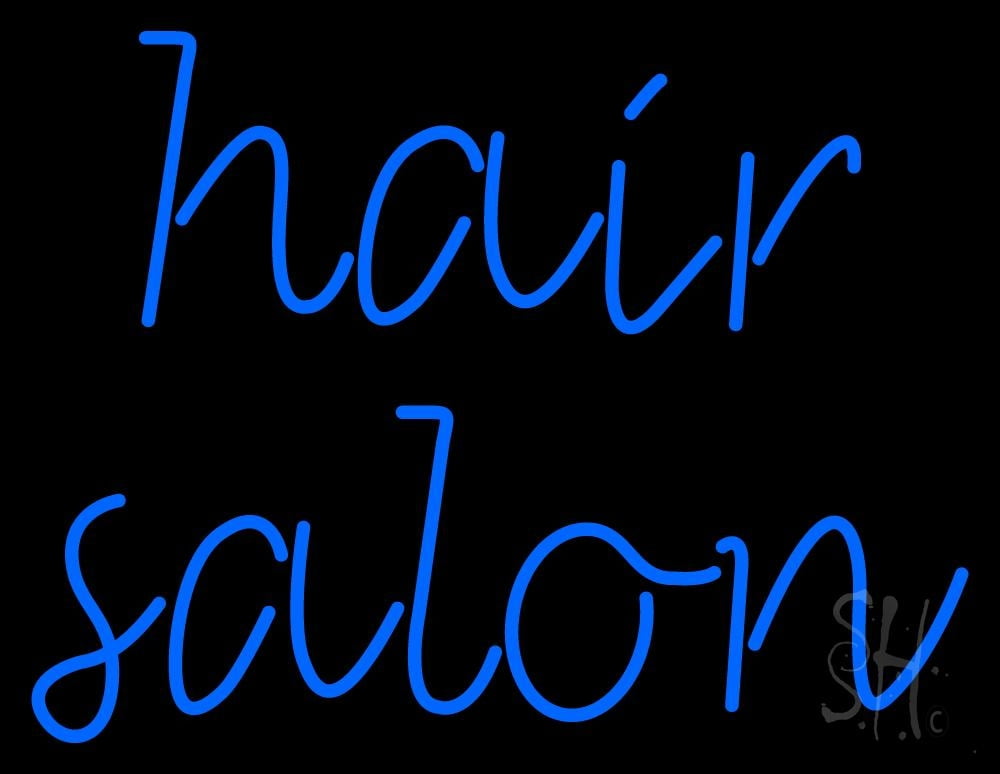 Cursive Hair Salon LED Neon Sign 24 x 31 - inches, Black Square Cut ...