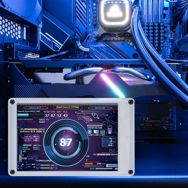 Monitor LCD USB Dual CPU GPU RAM HDD DIY acrílico libremente AIDA64 para Windows Linux JShteea ...